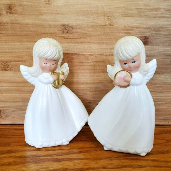 Hand Crafted | Accents | Vintage Ceramic Angels With Musical ...